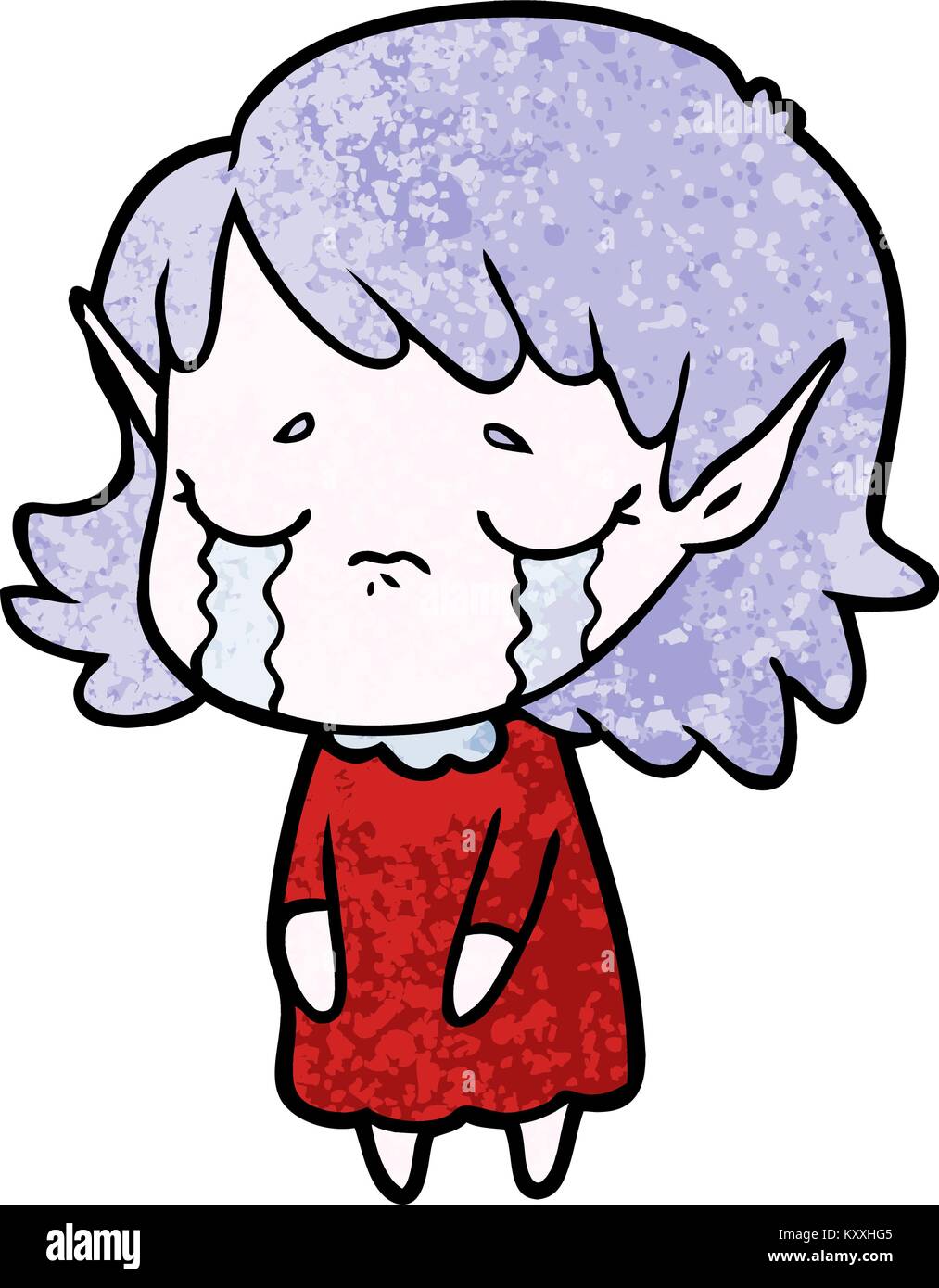 crying cartoon elf girl Stock Vector Image & Art - Alamy