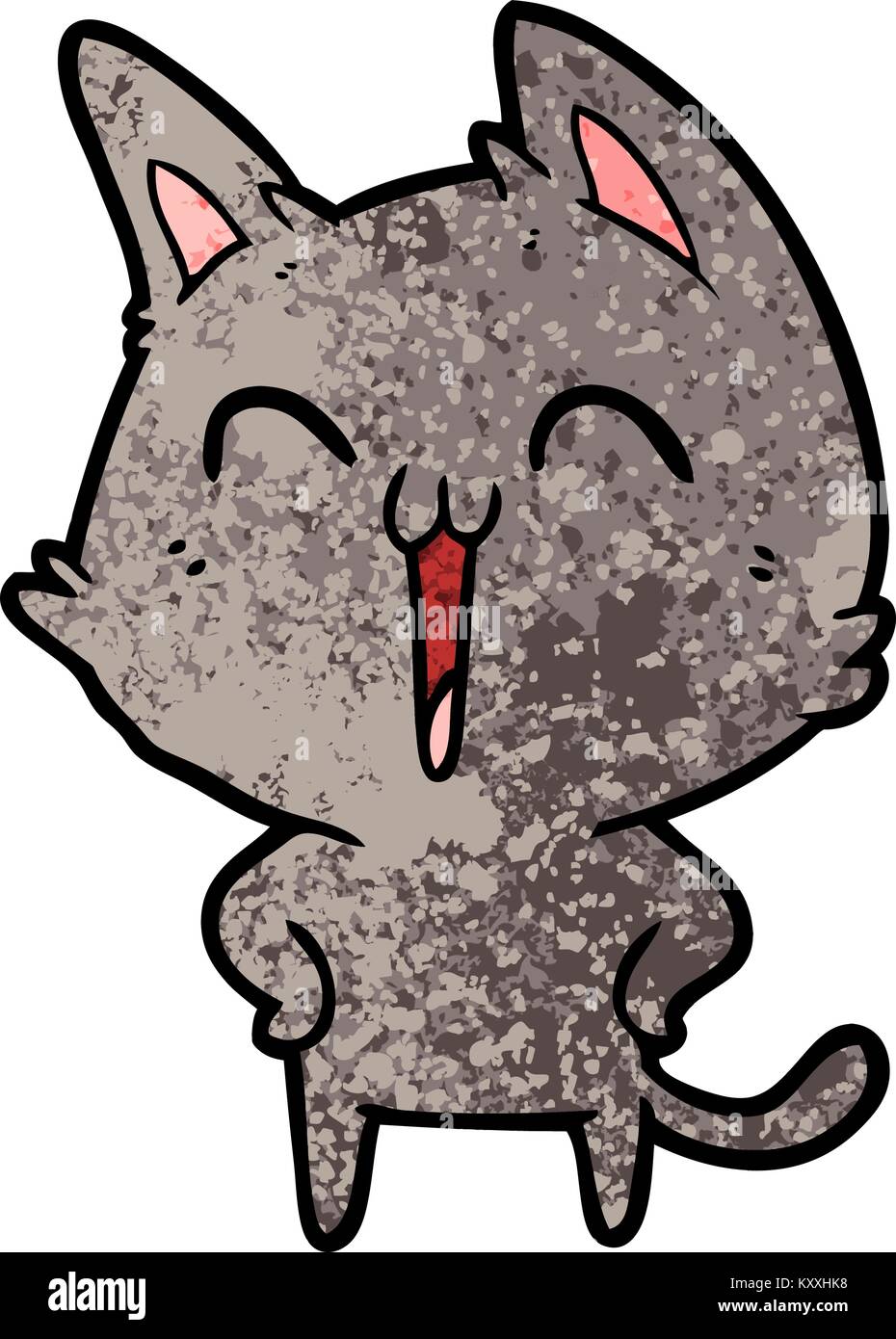 happy cartoon cat meowing Stock Vector Image & Art - Alamy