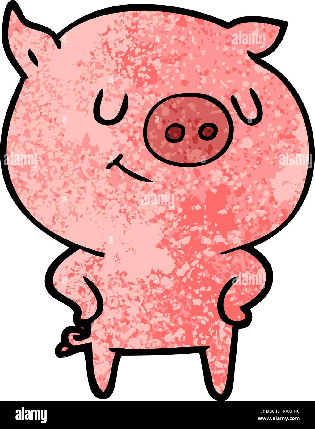 happy cartoon pig Stock Vector Image & Art - Alamy