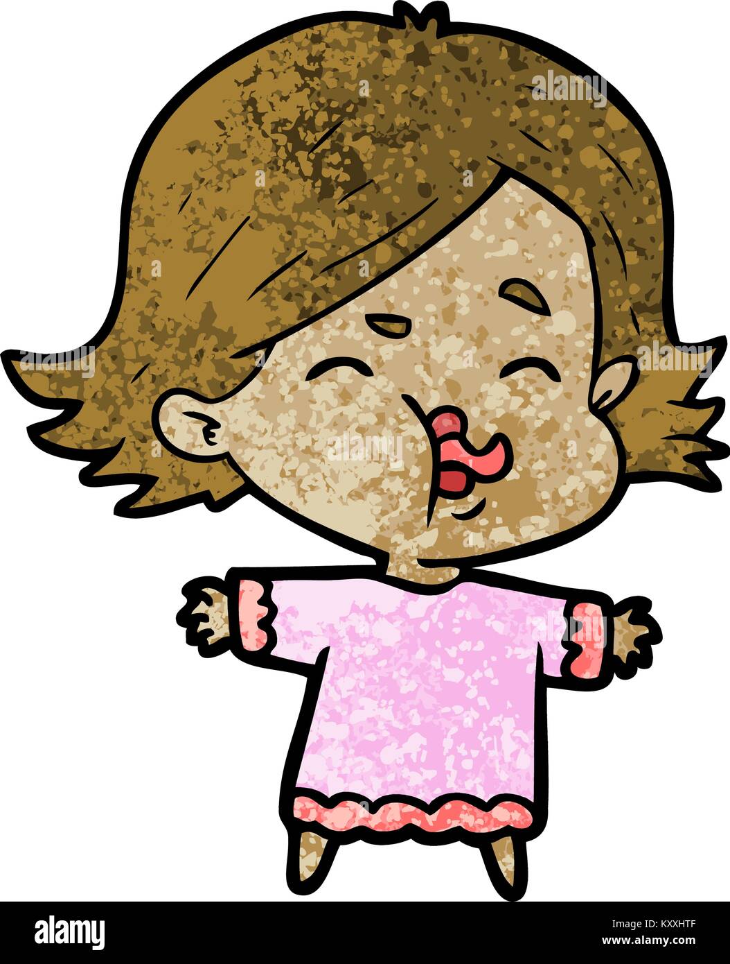 cartoon girl pulling face Stock Vector Image & Art - Alamy