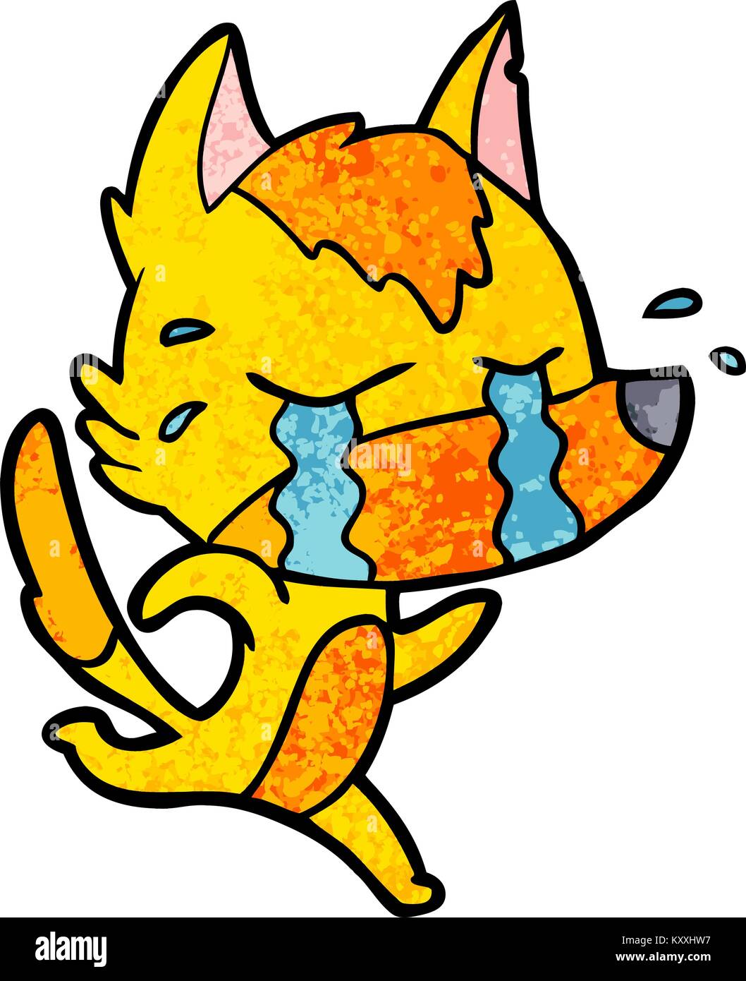 sad little fox cartoon character Stock Vector Image & Art - Alamy