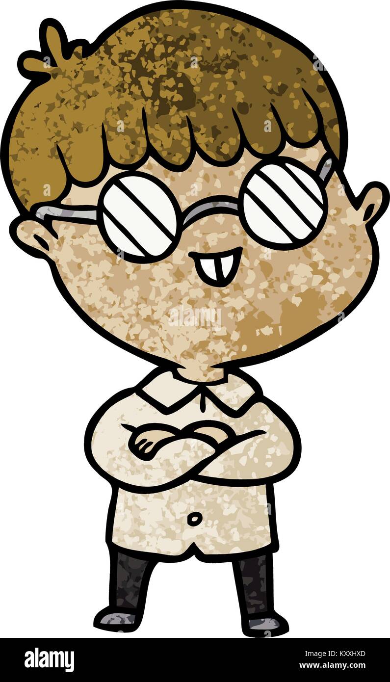 cartoon boy wearing spectacles Stock Vector Image & Art - Alamy