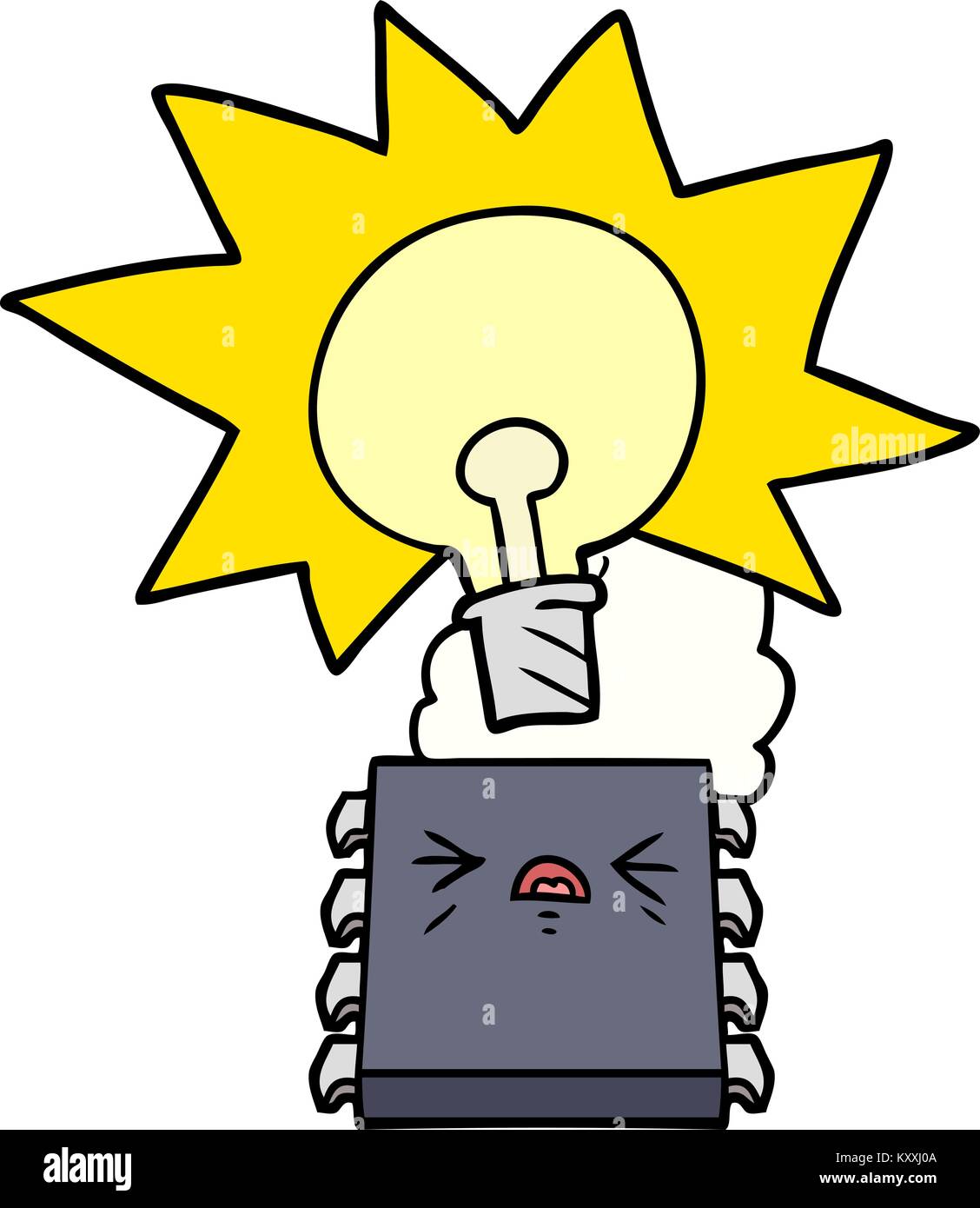 cartoon overheating computer chip Stock Vector Image & Art - Alamy