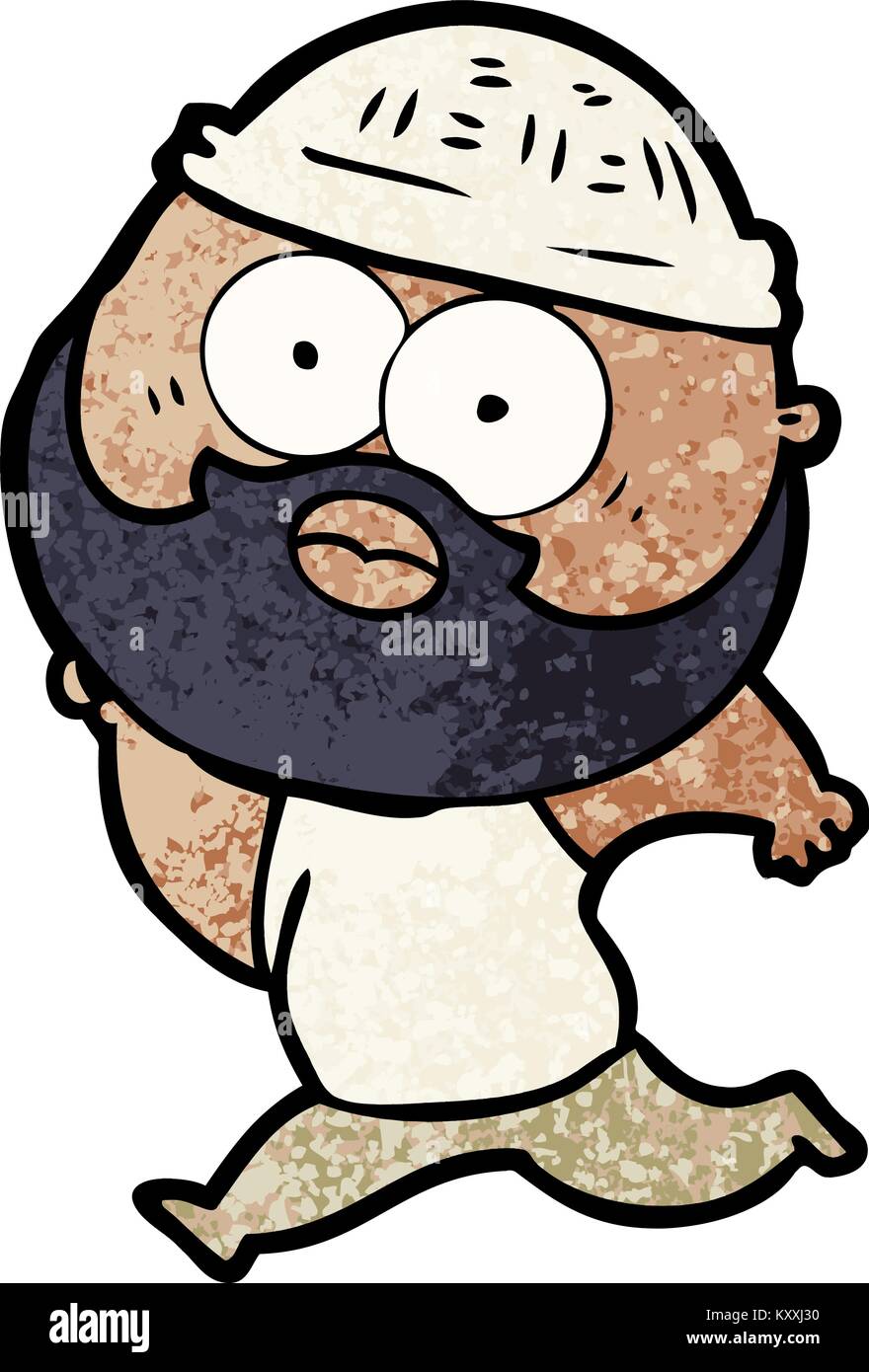cartoon bearded man running Stock Vector Image & Art - Alamy