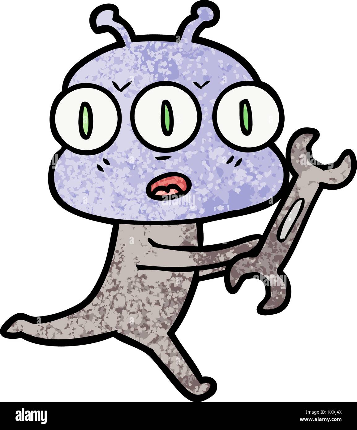 cartoon three eyed alien Stock Vector Image & Art - Alamy