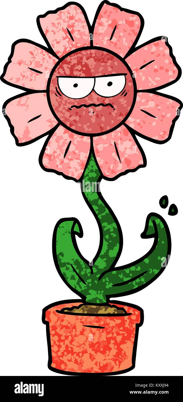 angry cartoon flower Stock Vector Image & Art - Alamy