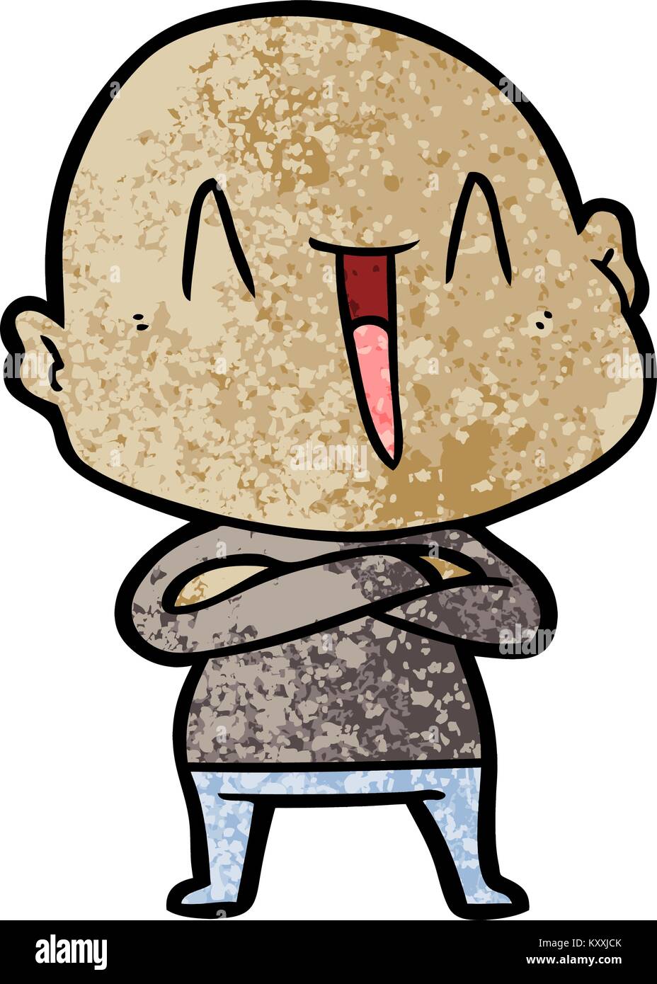 happy cartoon bald man Stock Vector Image & Art - Alamy