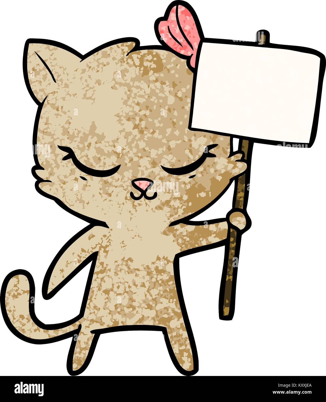cute cartoon cat with sign Stock Vector Image & Art - Alamy