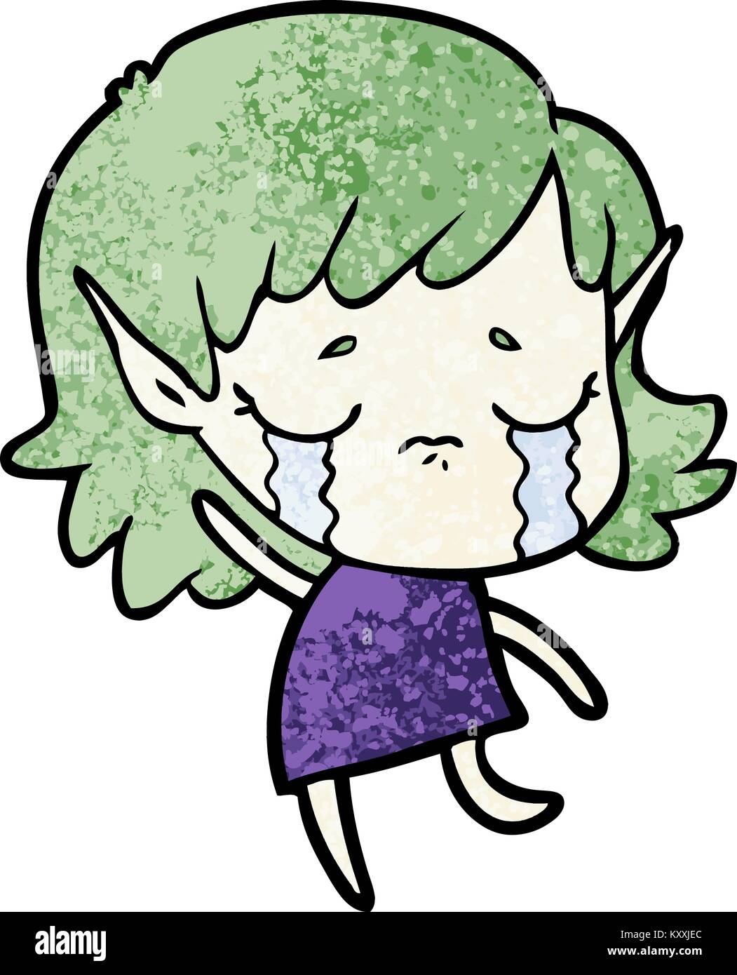cartoon crying elf girl Stock Vector Image & Art - Alamy
