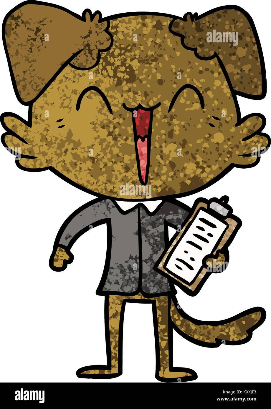 happy office dog cartoon Stock Vector Image & Art - Alamy