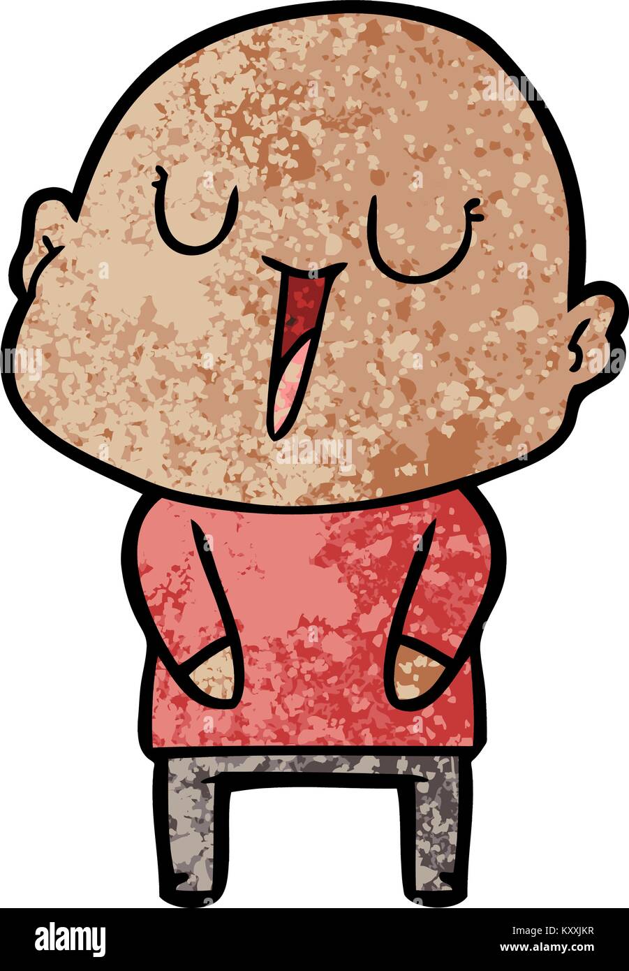 happy cartoon bald man Stock Vector Image & Art - Alamy