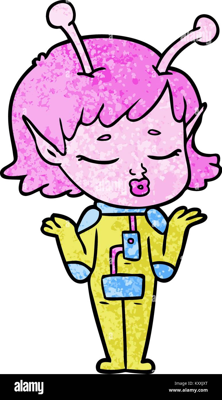 cartoon alien girl Stock Vector Image & Art - Alamy