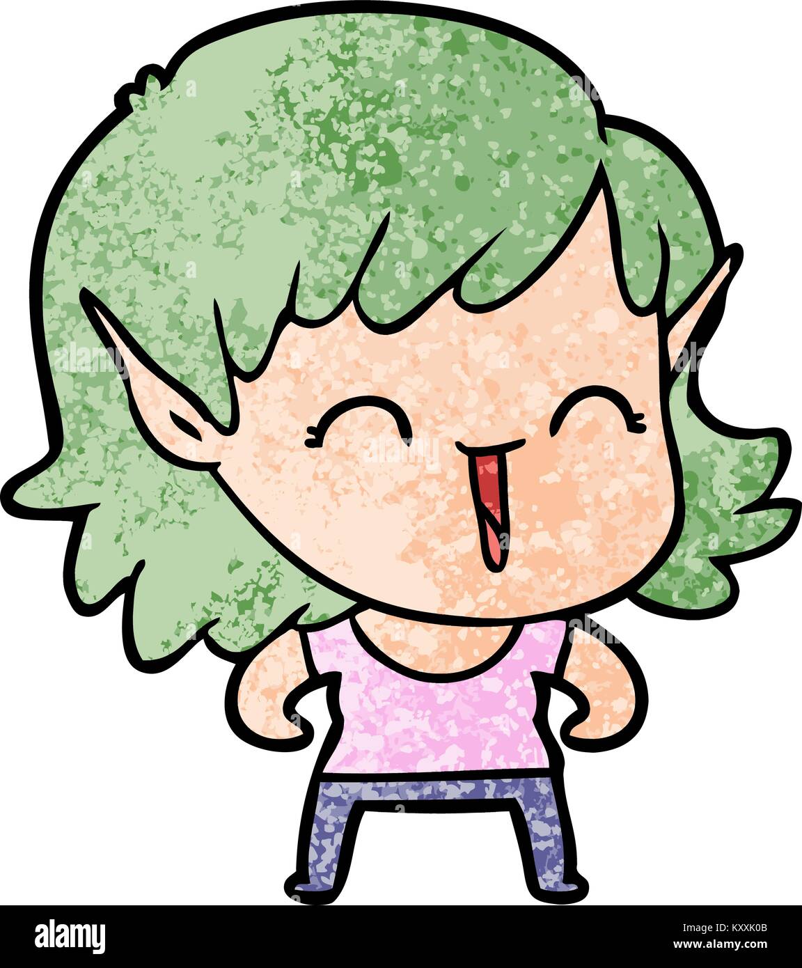 cartoon elf girl Stock Vector Image & Art - Alamy