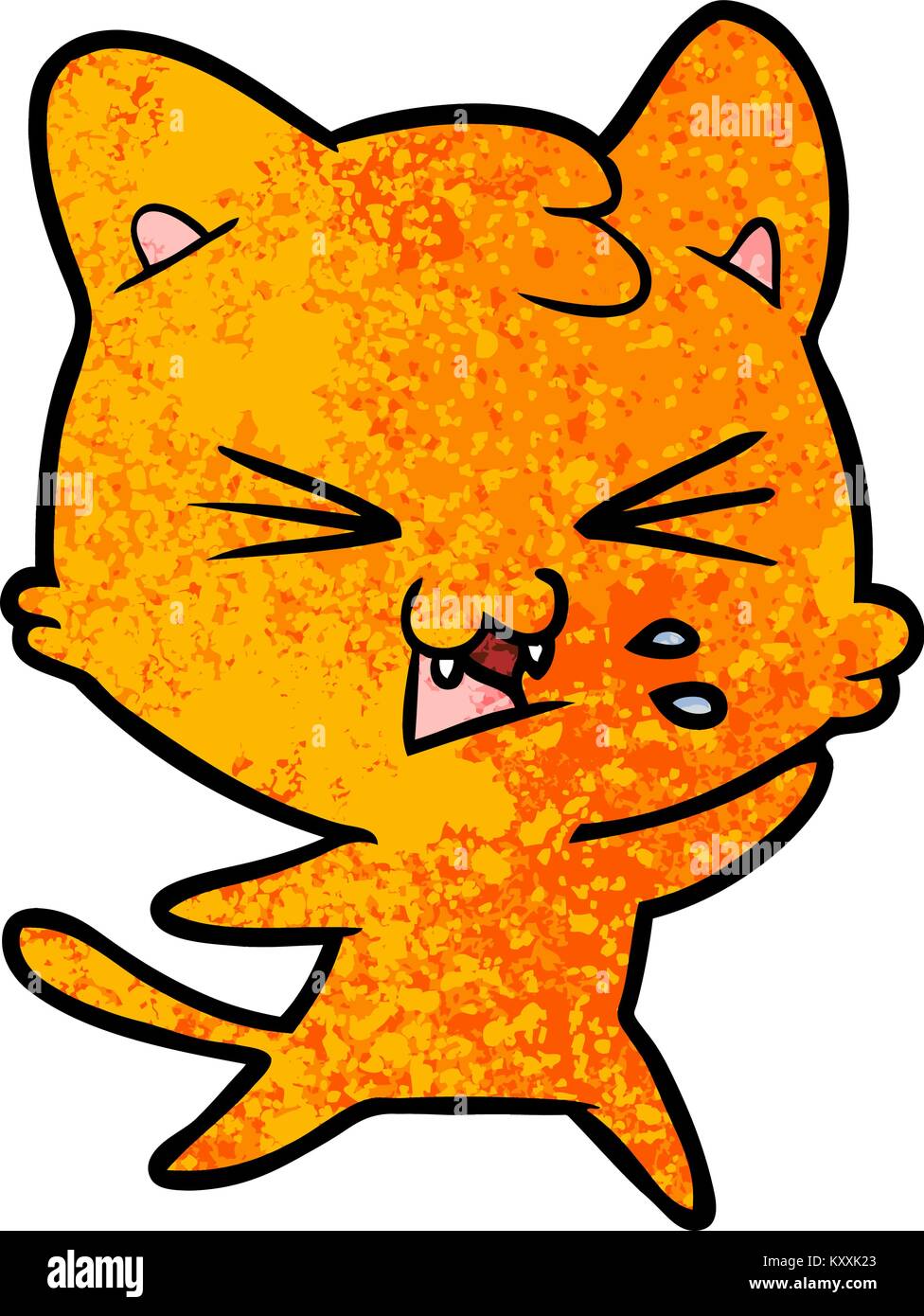 cartoon cat hissing Stock Vector Image & Art - Alamy