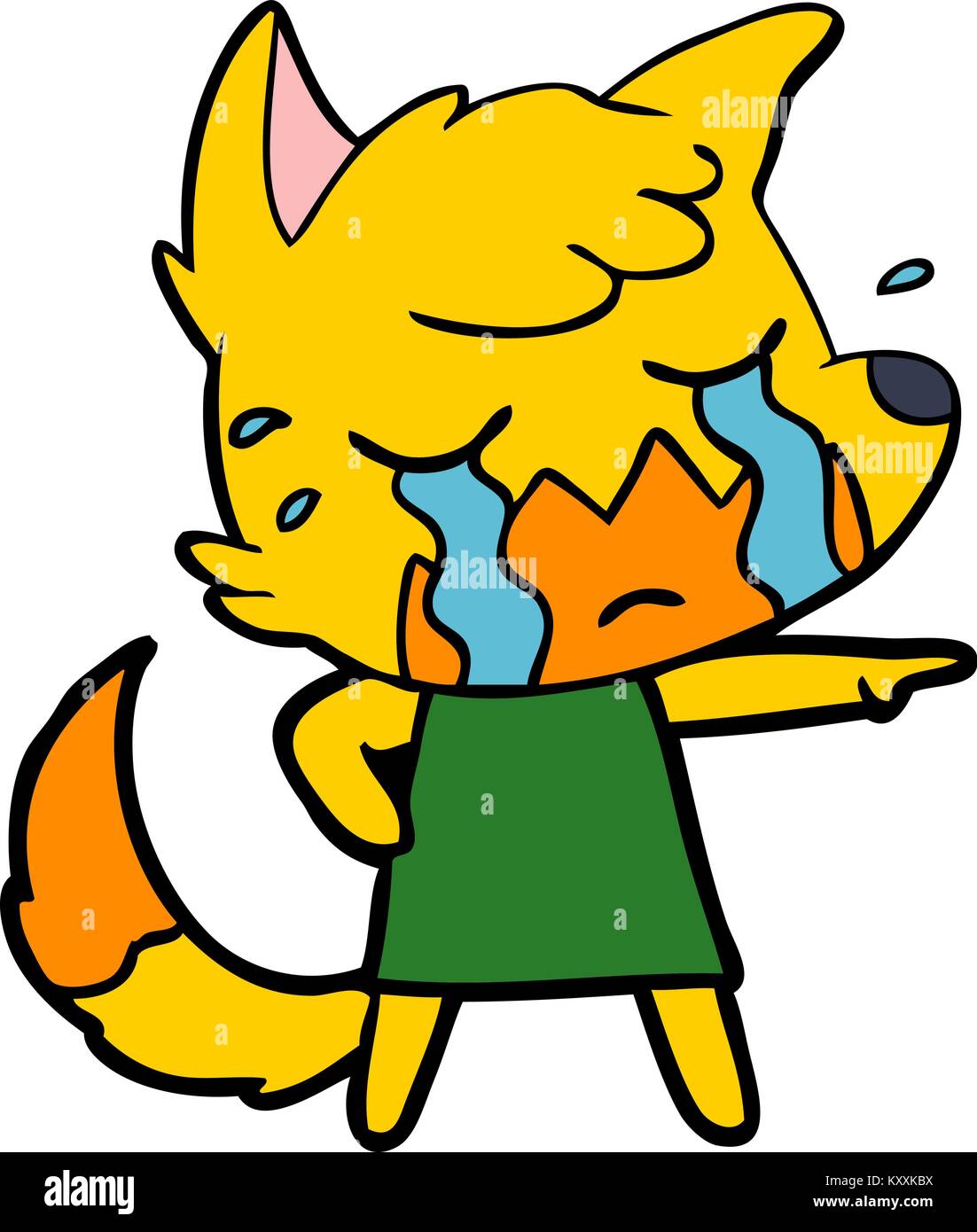 sad little fox cartoon character Stock Vector Image & Art - Alamy