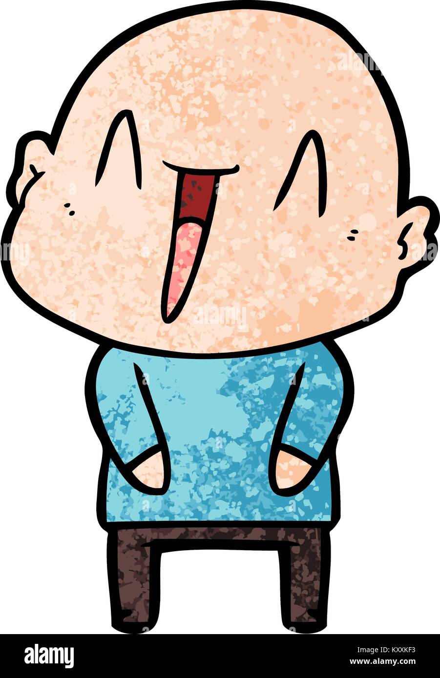 happy cartoon bald man Stock Vector Image & Art - Alamy