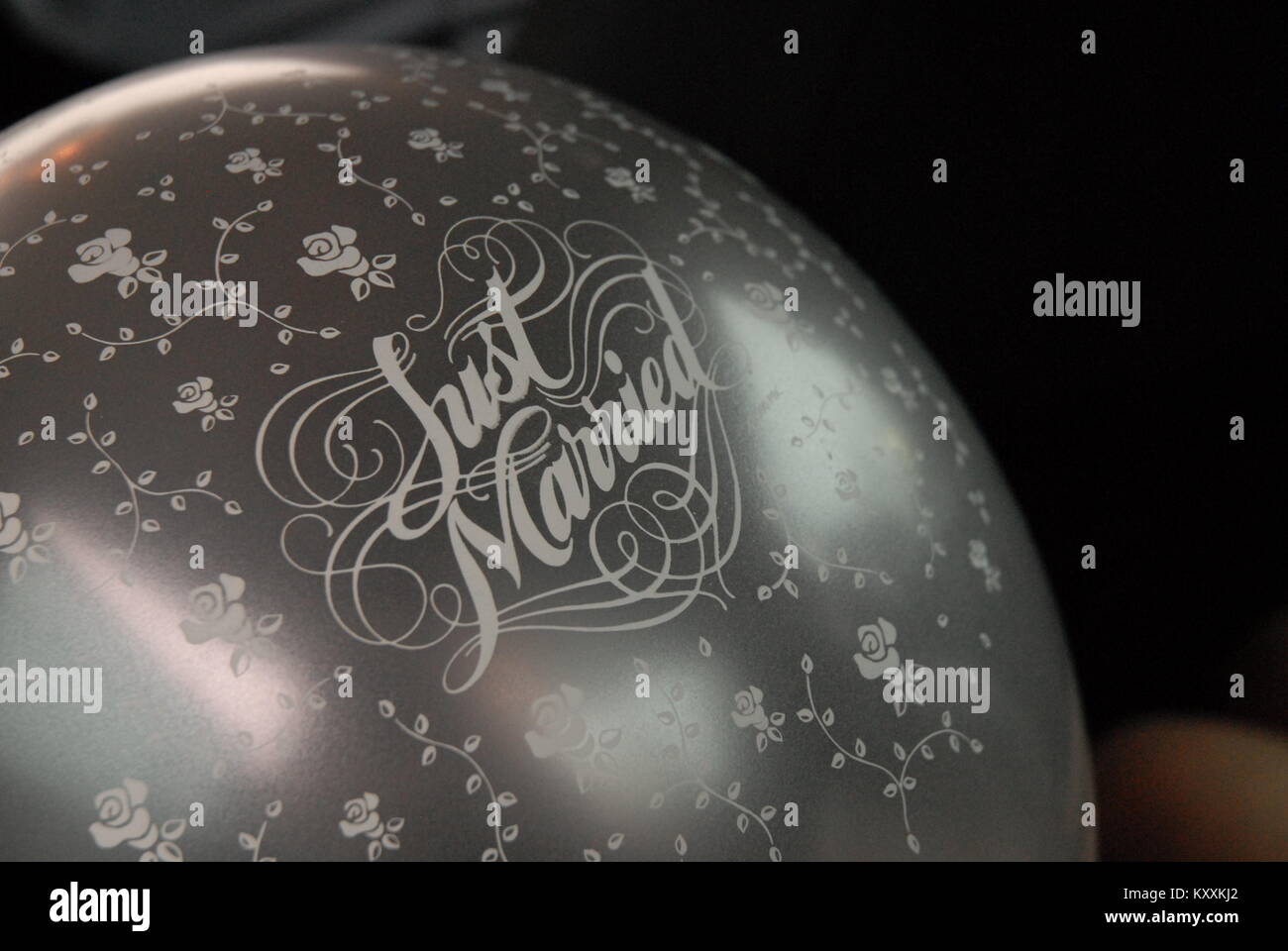 Just Married Balloon Stock Photo - Alamy