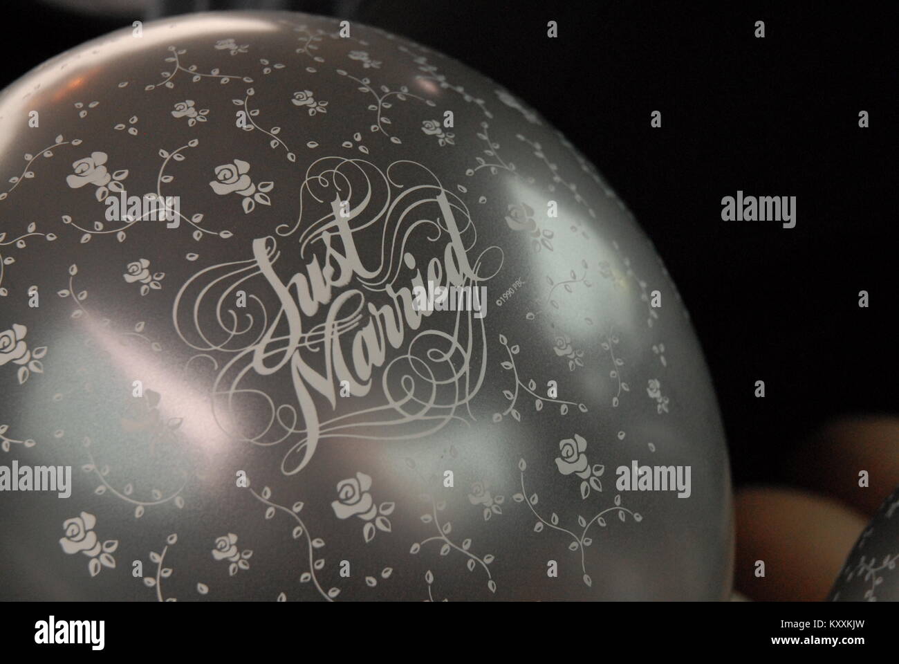 Just Married Balloon Stock Photo - Alamy