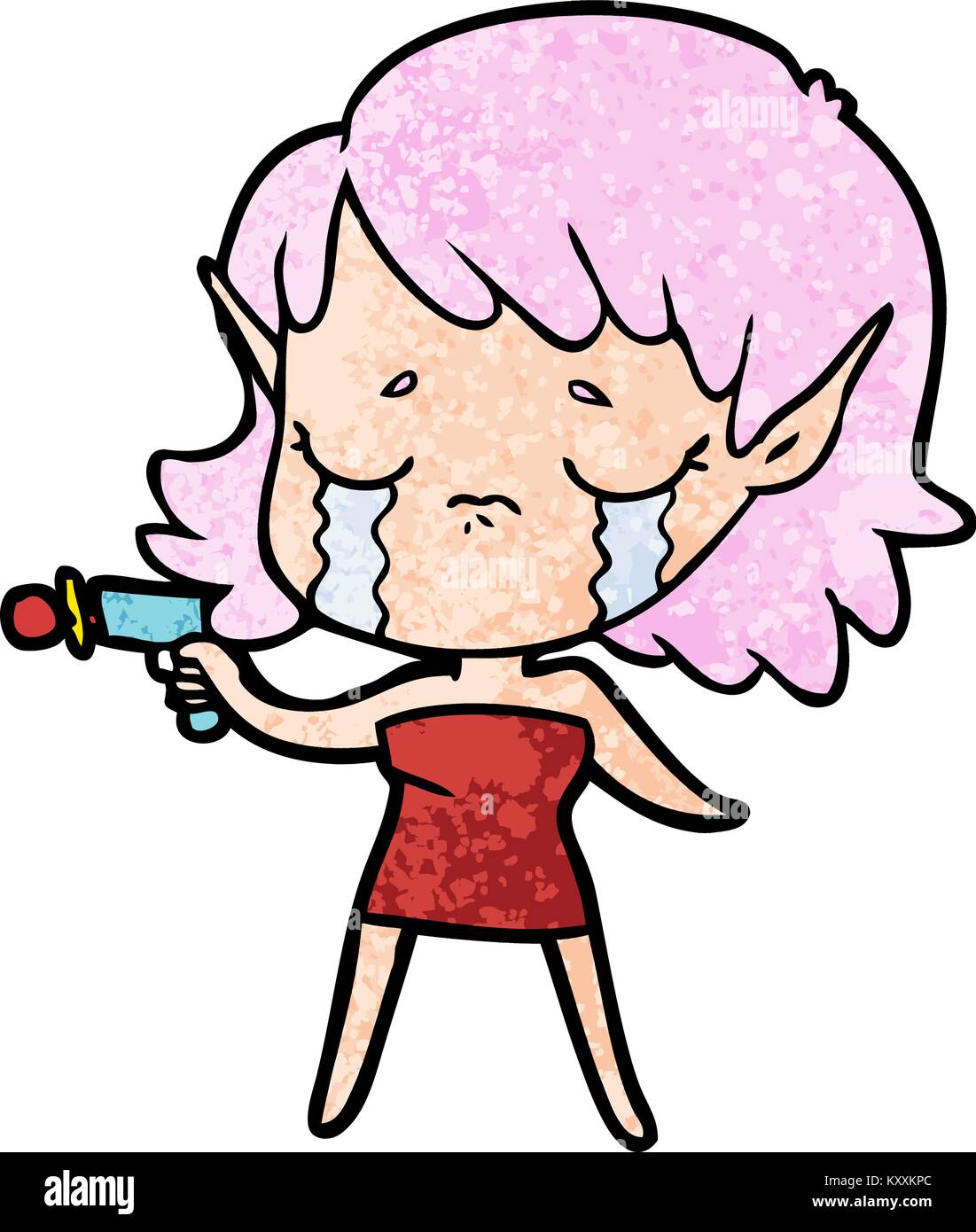 cartoon crying elf girl Stock Vector Image & Art - Alamy