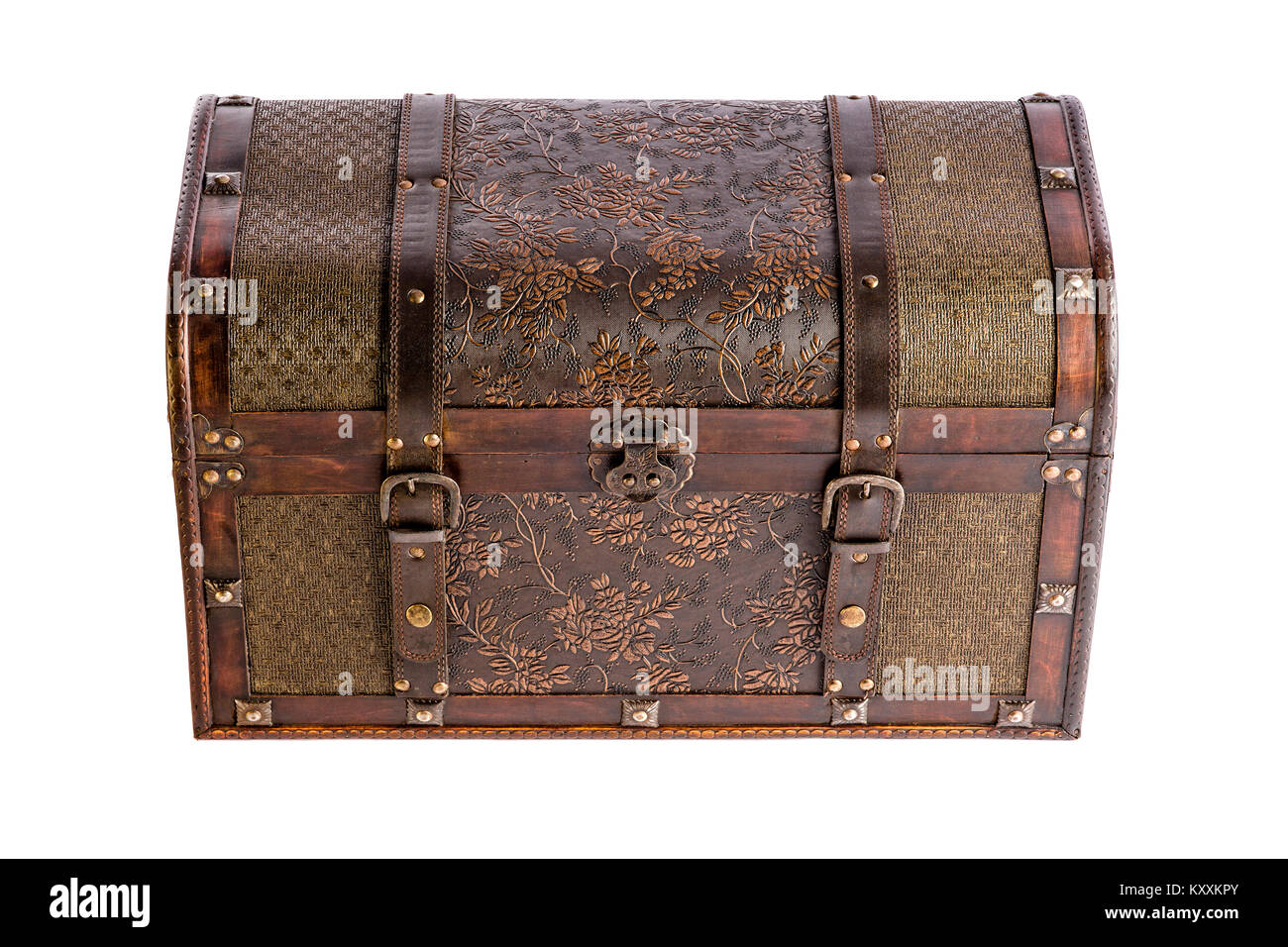 ancient coffer isolated on white background Stock Photo - Alamy