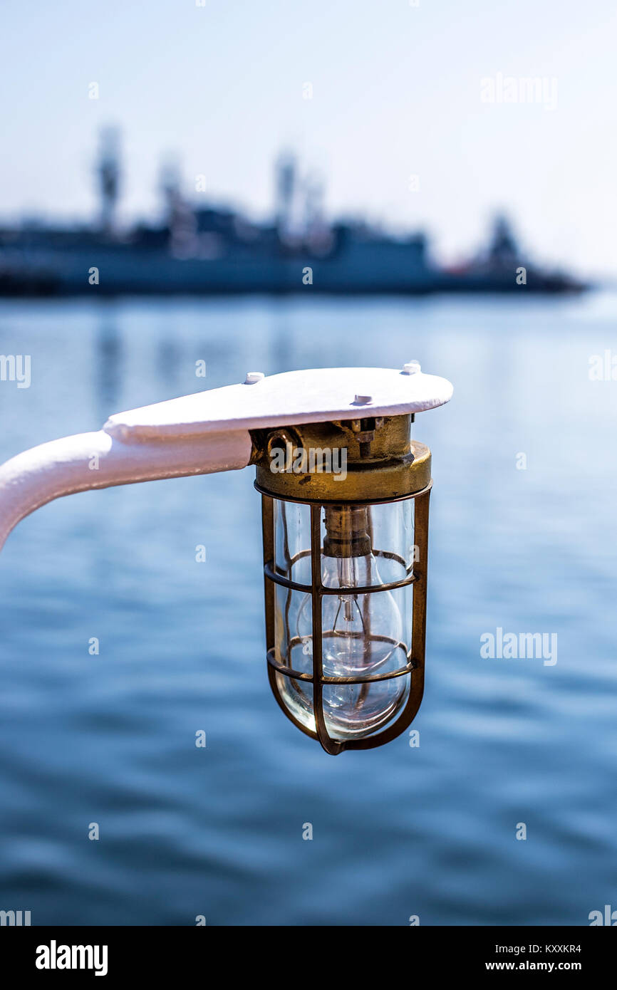 Closeup of fishing boat light bulb Stock Photo - Alamy