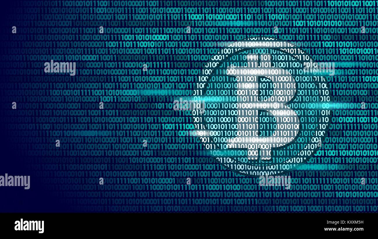 Bitcoin digital cryptocurrency sign binary code number. Big data ...