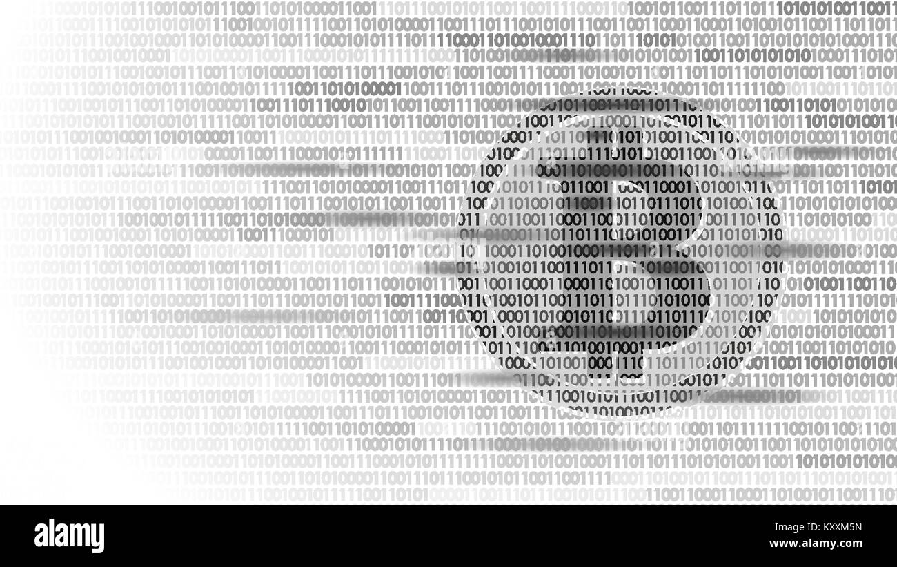 Bitcoin digital cryptocurrency sign binary code number. Big data ...