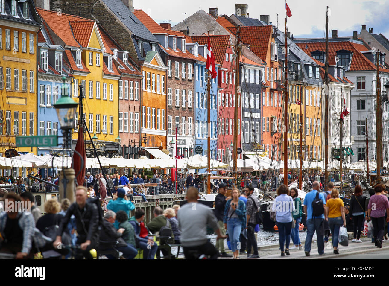 Copenhagen, Denmark – August 14, 2016: Boats in the docks Nyhavn ...