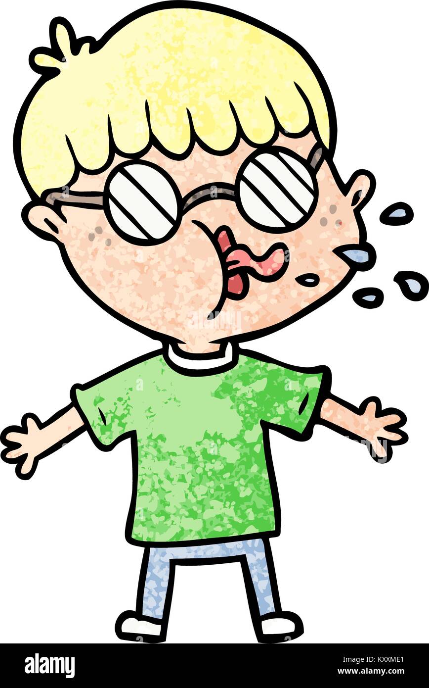 cartoon boy wearing spectacles Stock Vector Image & Art - Alamy