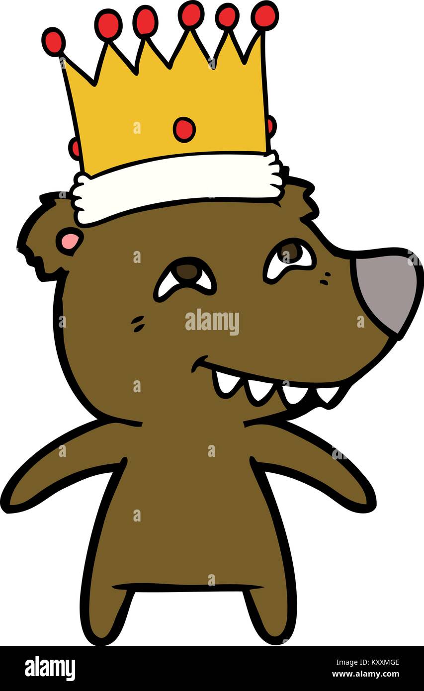 cartoon king bear showing teeth Stock Vector Image & Art - Alamy