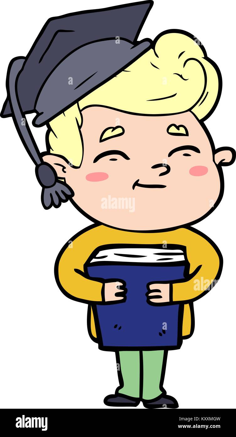 Funny happy student in Stock Vector Images - Alamy