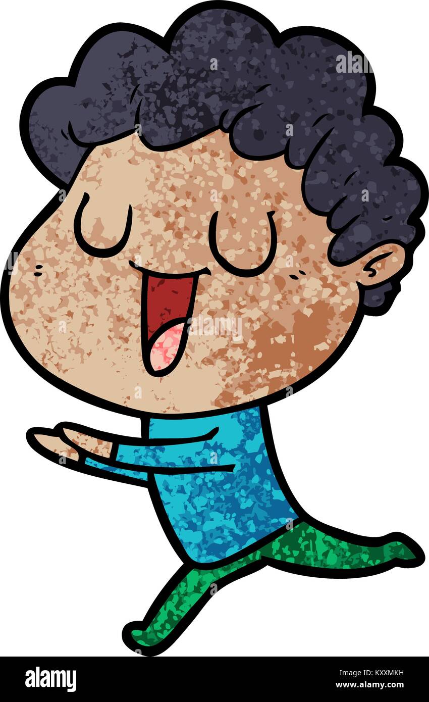 laughing cartoon man running Stock Vector Image & Art - Alamy