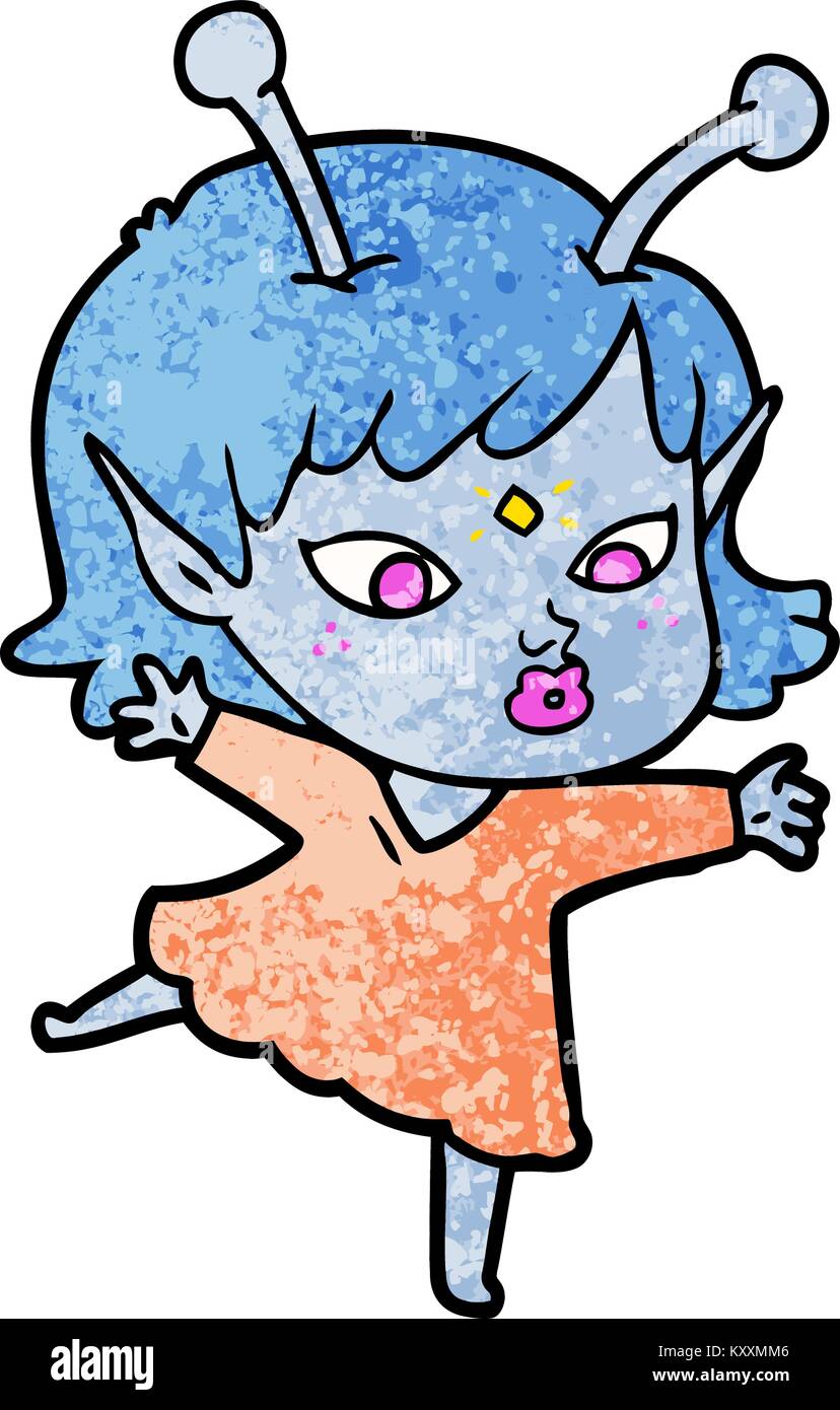 pretty cartoon alien girl Stock Vector Image & Art - Alamy