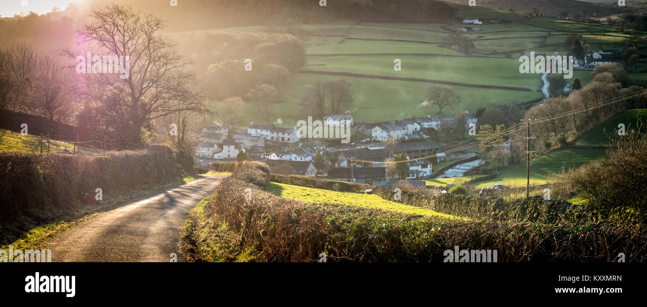 A cold afternoon at Spark Bridge in Cumbria Stock Photo - Alamy
