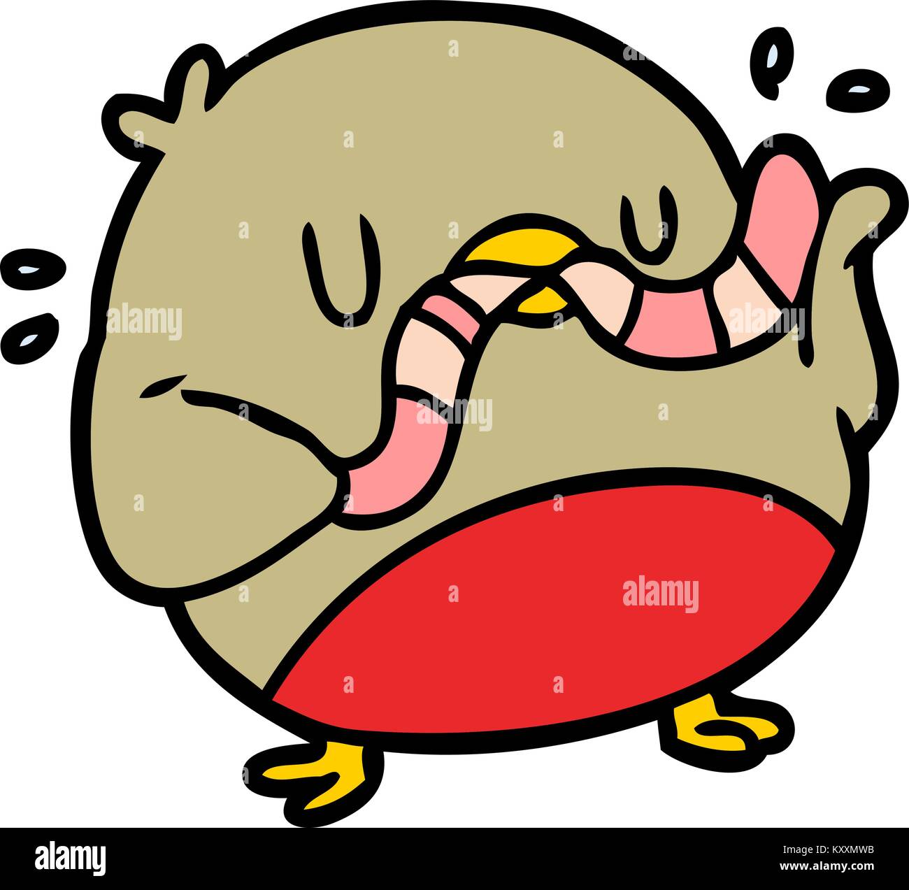 cartoon bird eating worm Stock Vector Image & Art - Alamy