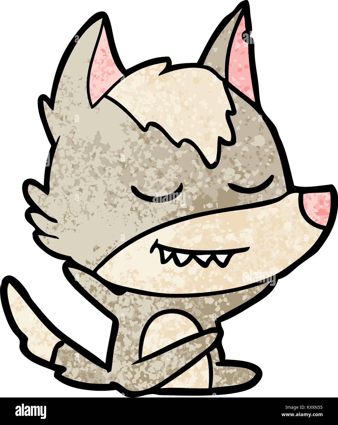 friendly cartoon wolf sitting Stock Vector Image & Art - Alamy