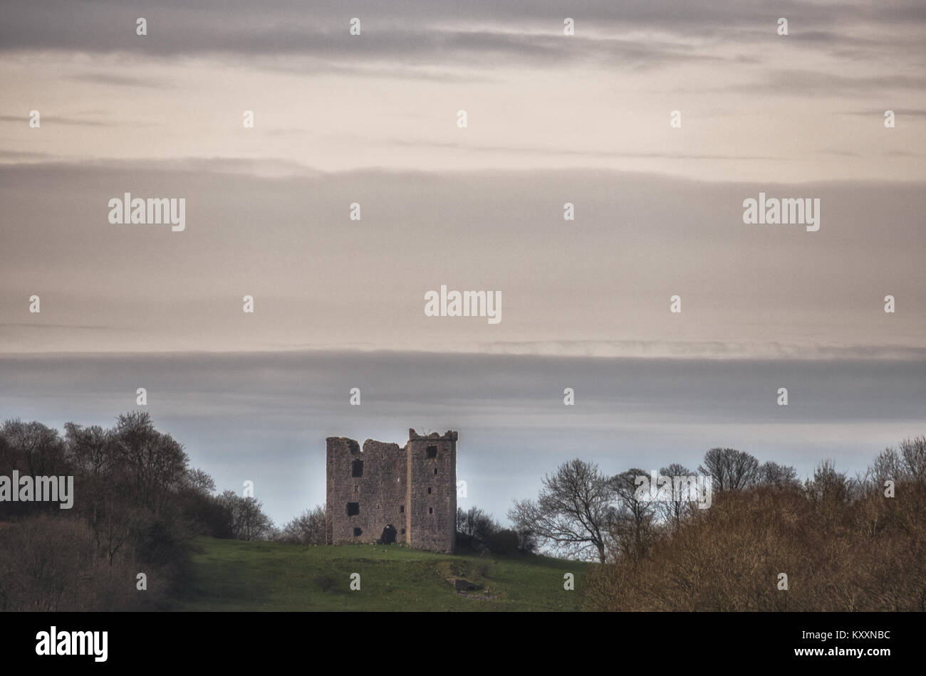 Arnside Tower in Cumbria - a medieval piel tower Stock Photo - Alamy