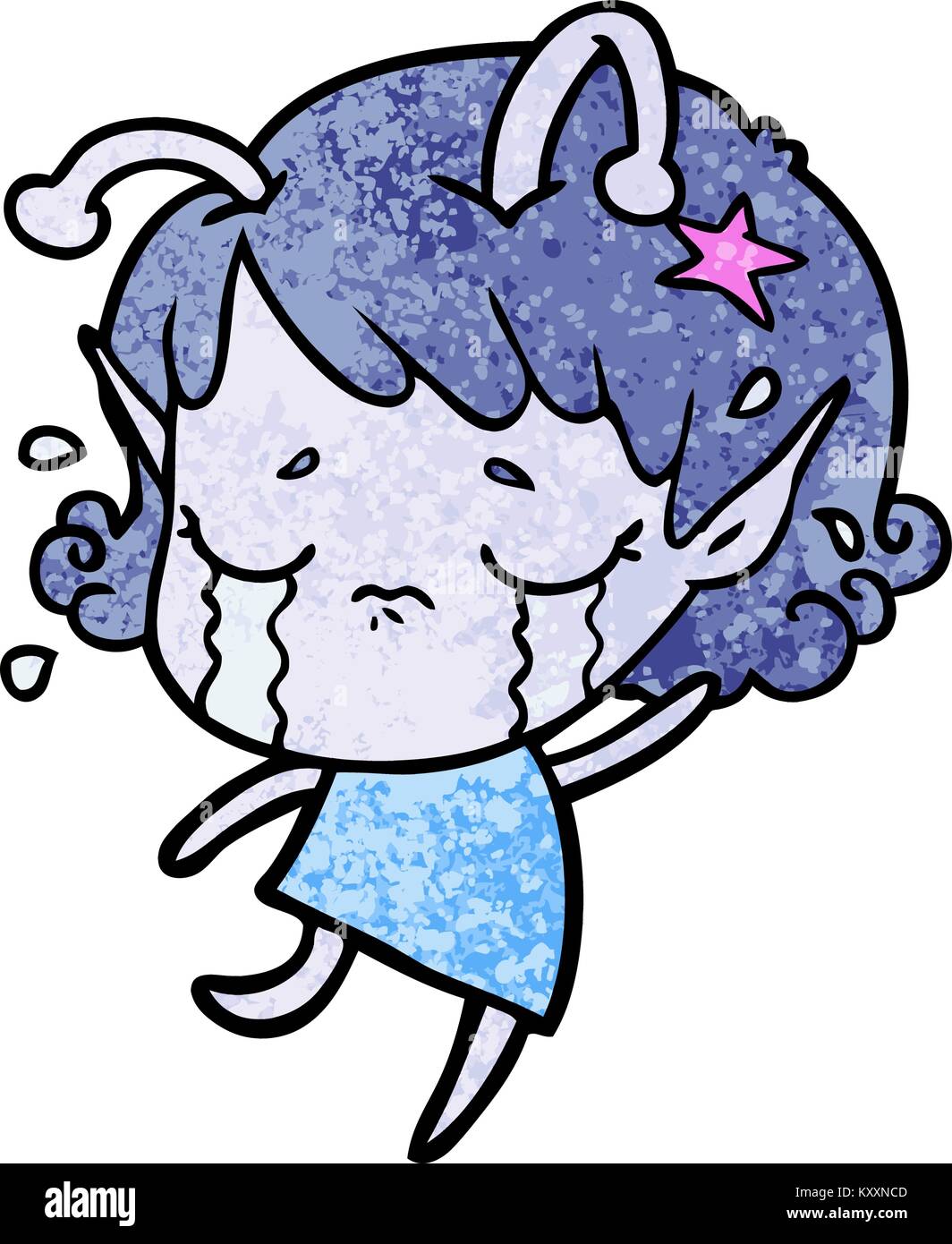 cartoon crying alien girl Stock Vector Image & Art - Alamy