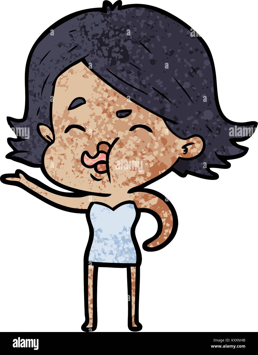 cartoon girl pulling face Stock Vector Image & Art - Alamy