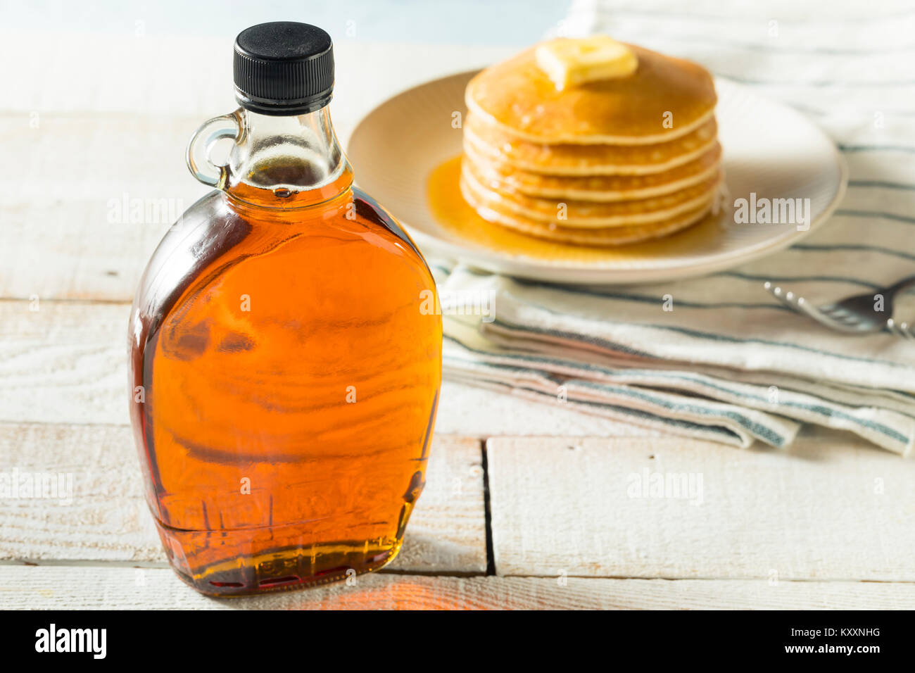 Raw Organic Amber Maple Syrup from Canada Stock Photo - Alamy
