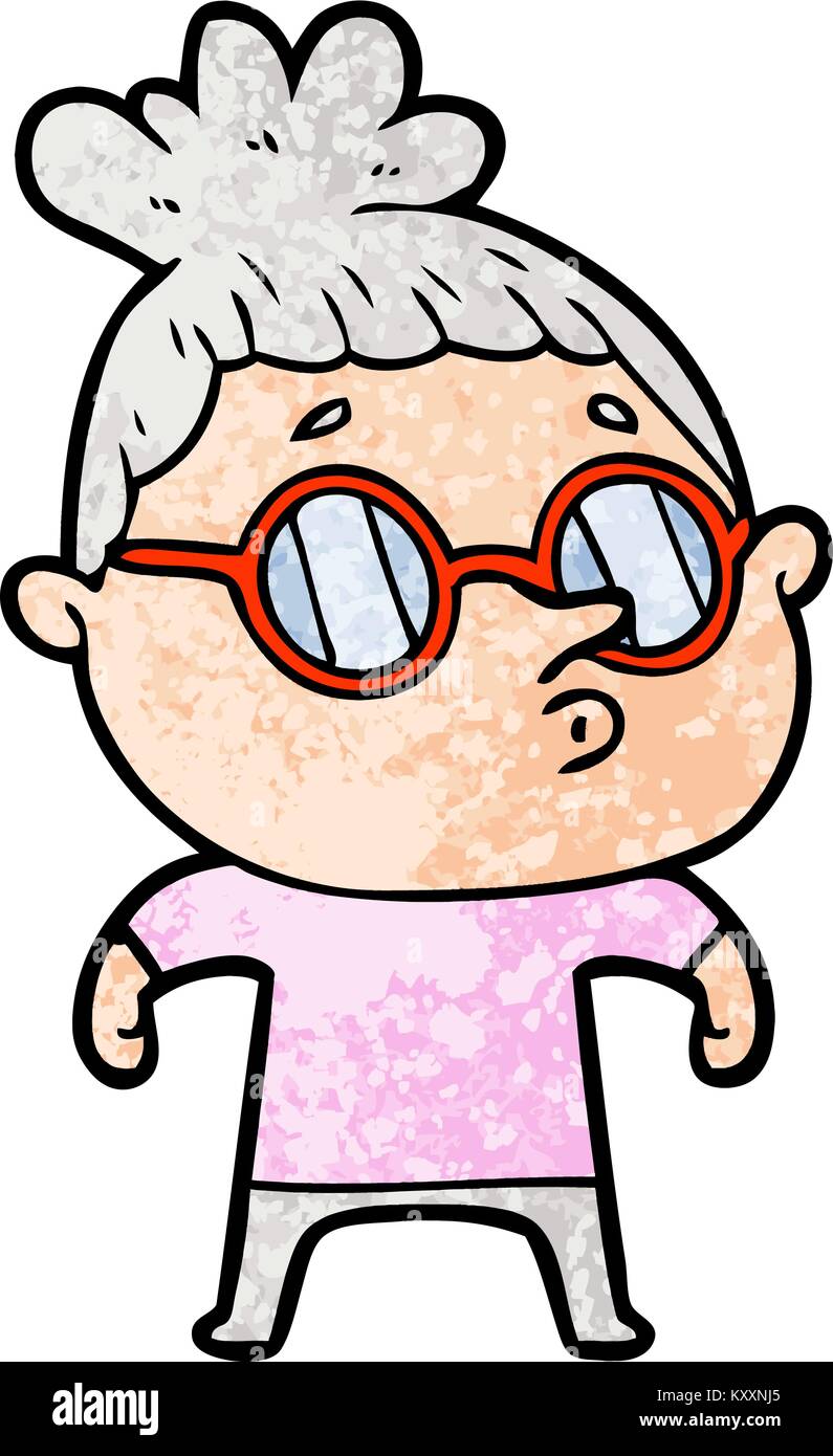 cartoon woman wearing glasses Stock Vector Image & Art - Alamy