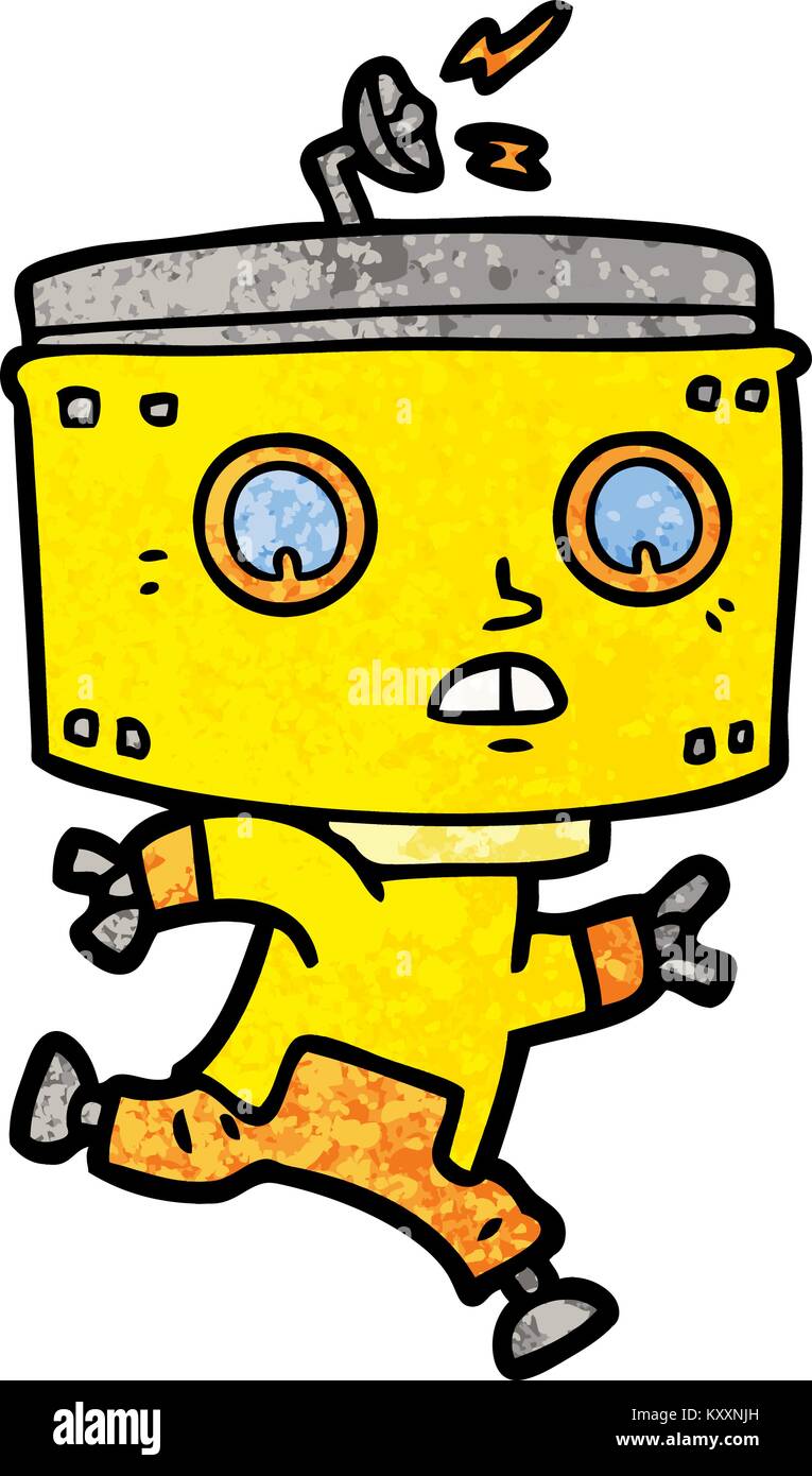 cartoon robot running Stock Vector Image & Art - Alamy