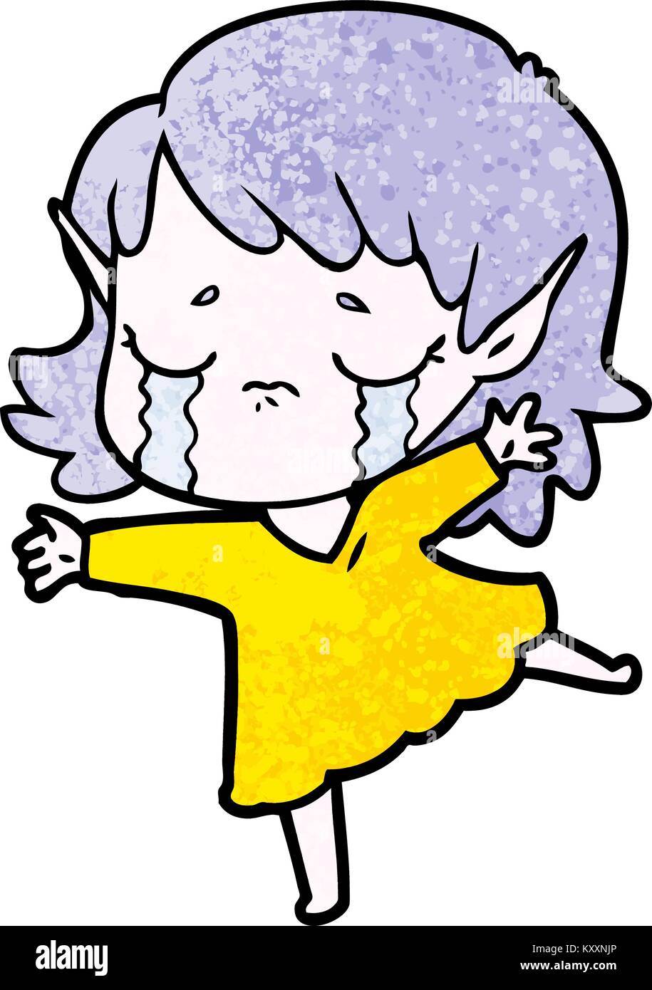 cartoon crying elf girl Stock Vector Image & Art - Alamy