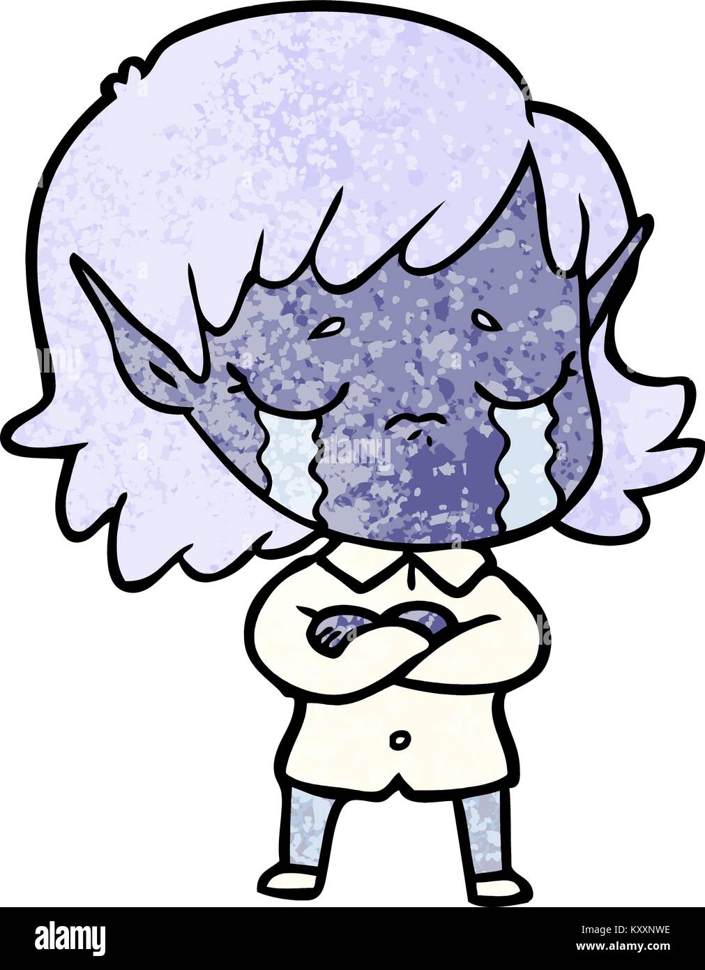 cartoon crying elf girl Stock Vector Image & Art - Alamy