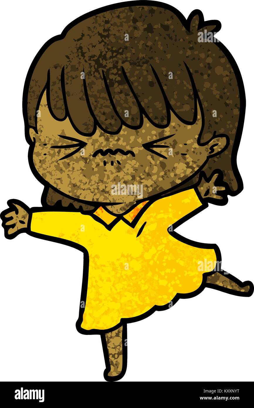 stressed out cartoon girl Stock Vector Image & Art - Alamy