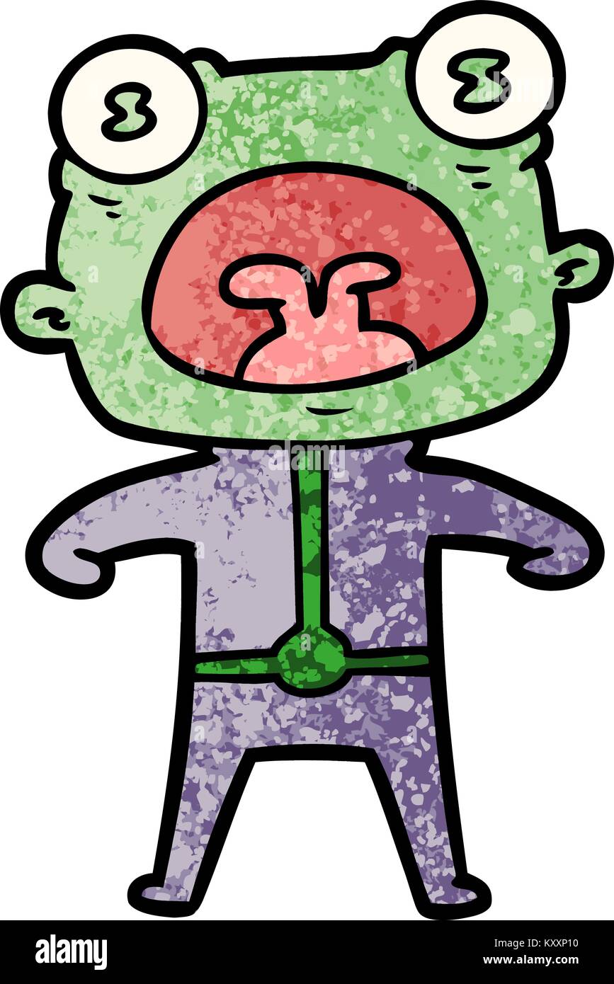 cartoon weird alien shouting Stock Vector Image & Art - Alamy