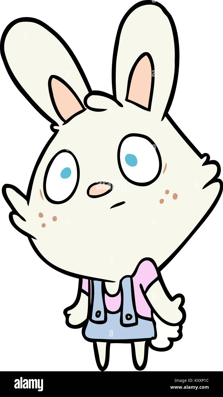 cute cartoon rabbit shrugging shoulders Stock Vector Image & Art - Alamy