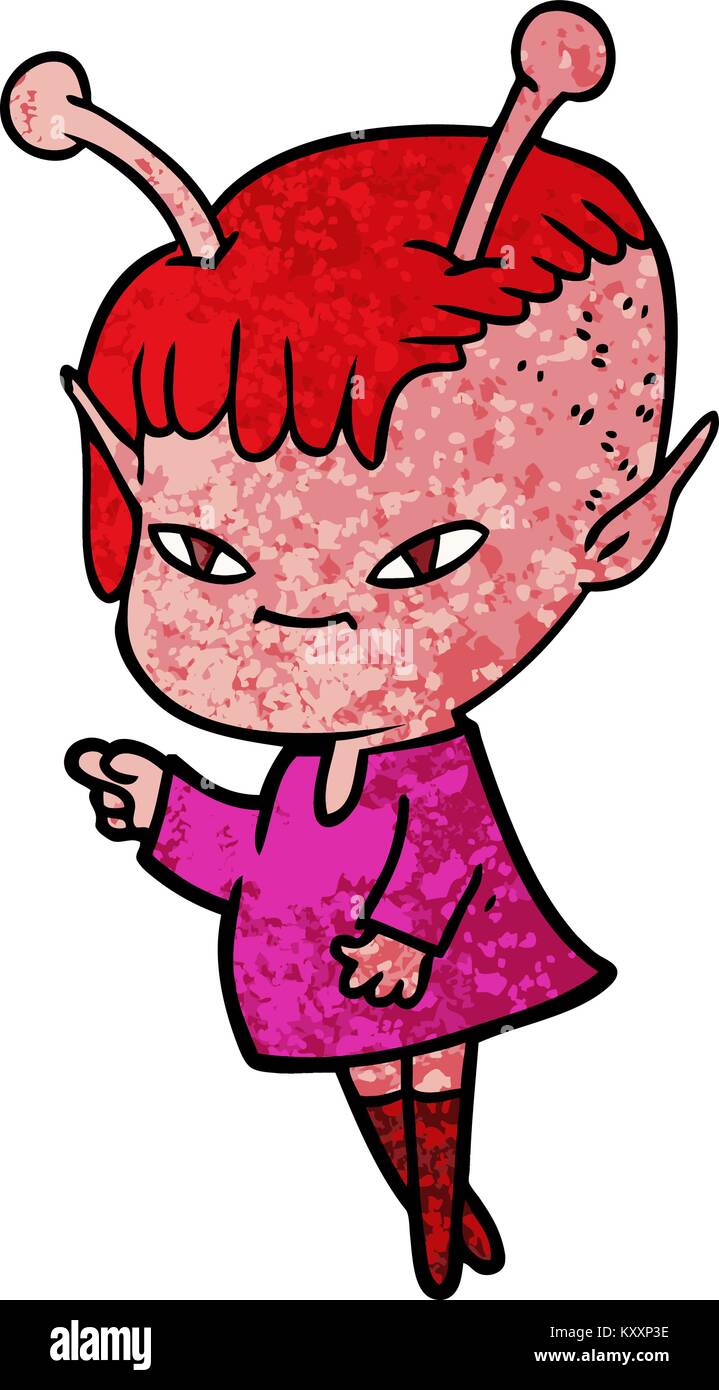 cute cartoon alien girl Stock Vector Image & Art - Alamy