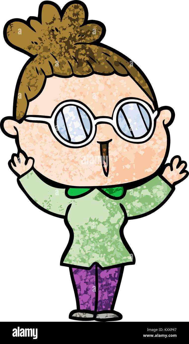 cartoon woman wearing spectacles Stock Vector Image & Art - Alamy