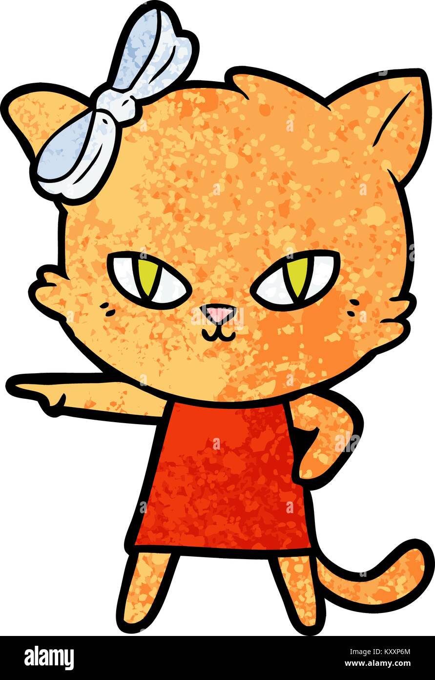 cute cartoon cat wearing dress Stock Vector Image & Art - Alamy